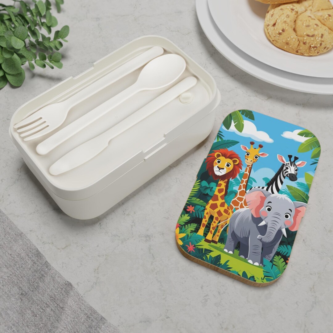 Safari Jungle Bento Lunch Box for Kids, Cute Wild Animals Food ...