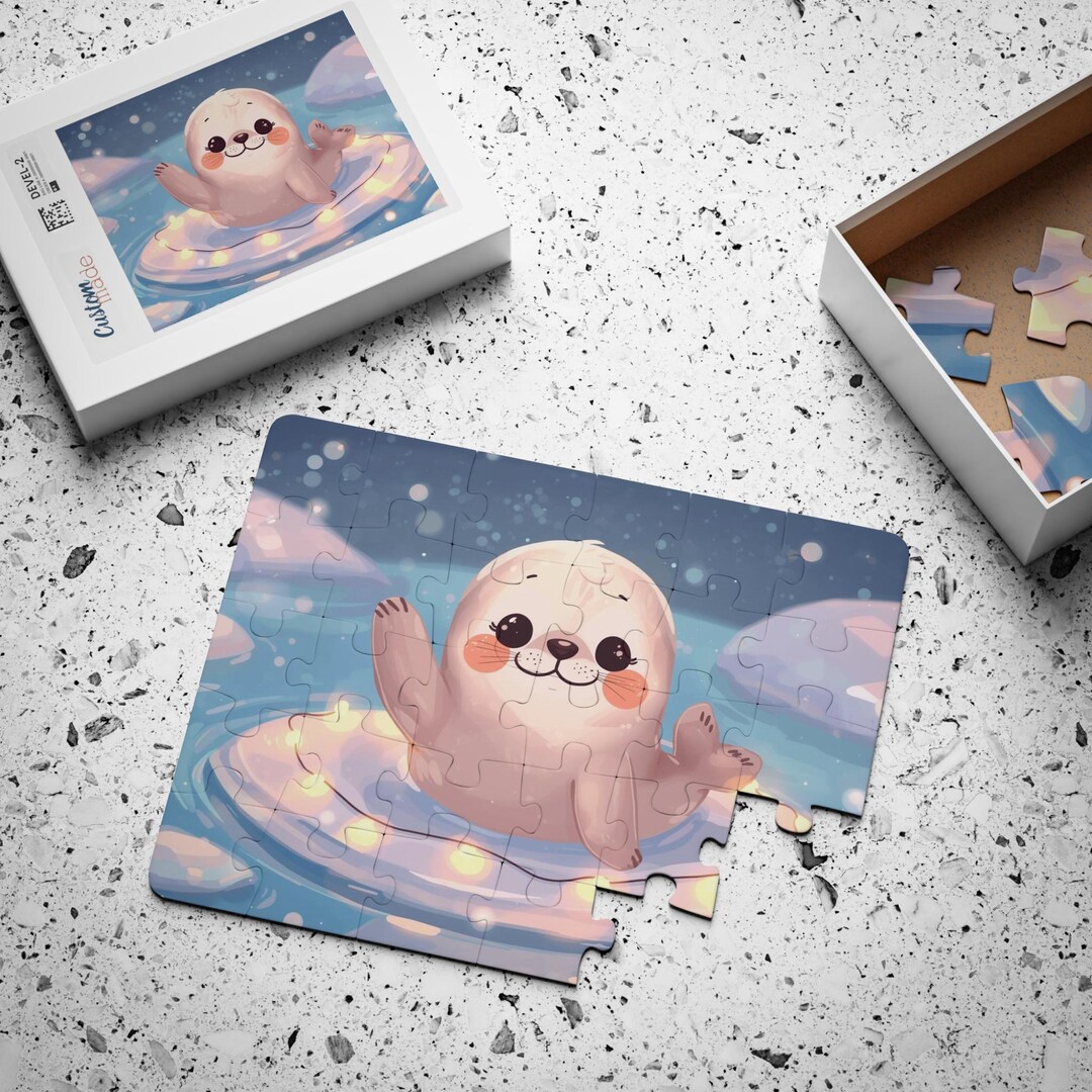 Cute Baby Seal Puzzle for Kids Adorable Arctic Animal Jigsaw,winter ...