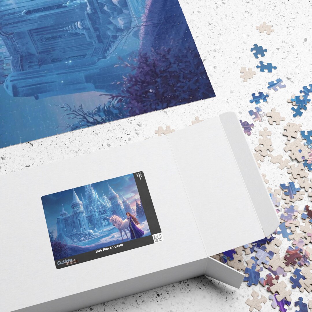 Enchanted Ice Castle Puzzle – Princess Unicorn Fantasy Jigsaw, Magical ...