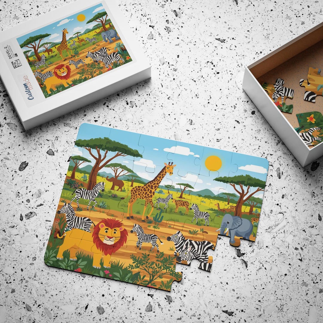 African Safari Puzzle for Kids – Educational Animal Jigsaw, Jungle ...