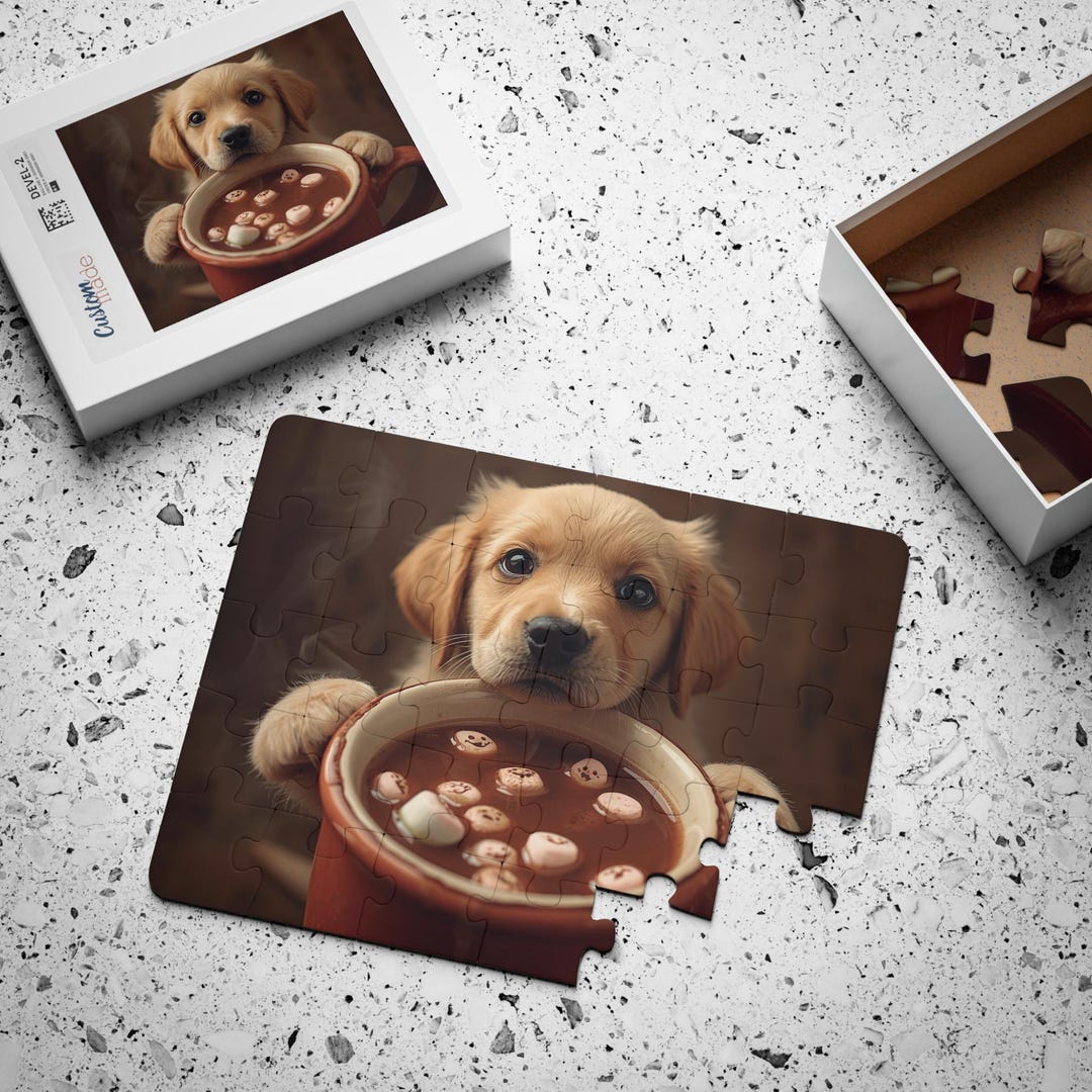 Puppy Hot Cocoa Puzzle Cute Dog With Marshmallows, 30 Piece Kids Jigsaw ...