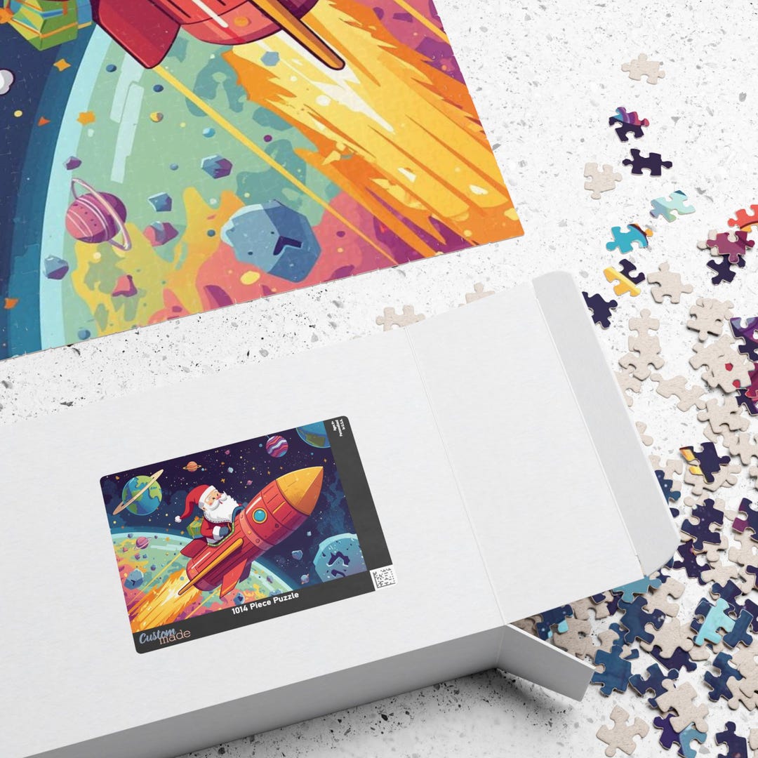 Santa Claus Rocket Puzzle for Kids – Christmas Space Adventure Jigsaw ...