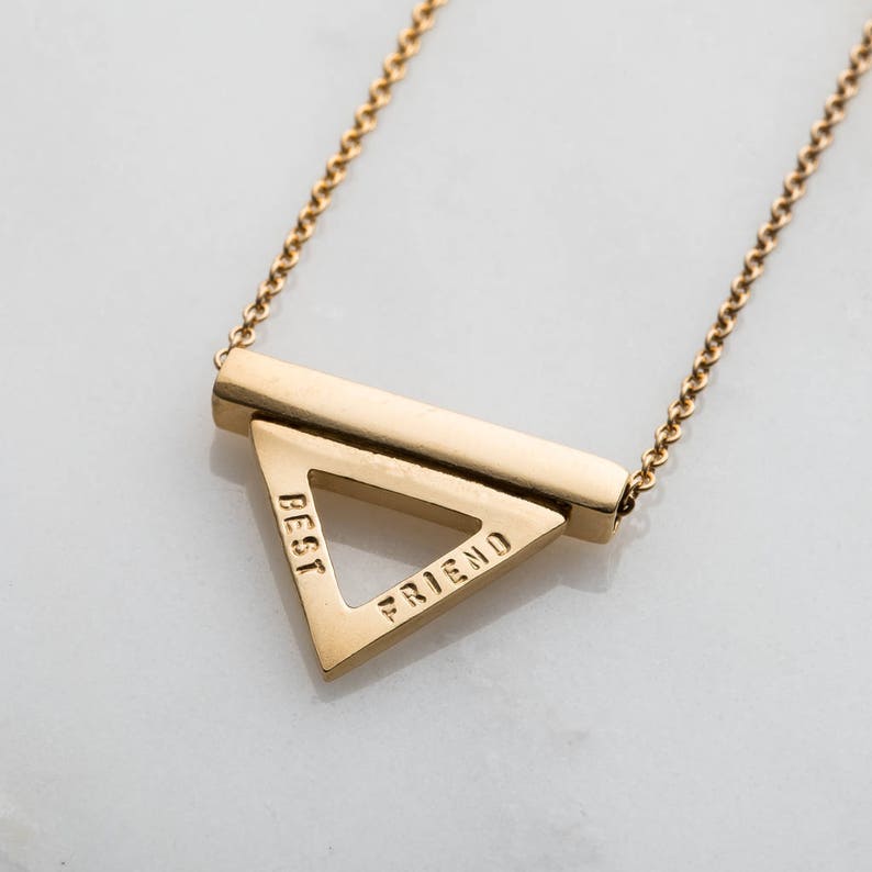 Personalised Triangle Bar Stack Necklace Birthday Gift - Etsy