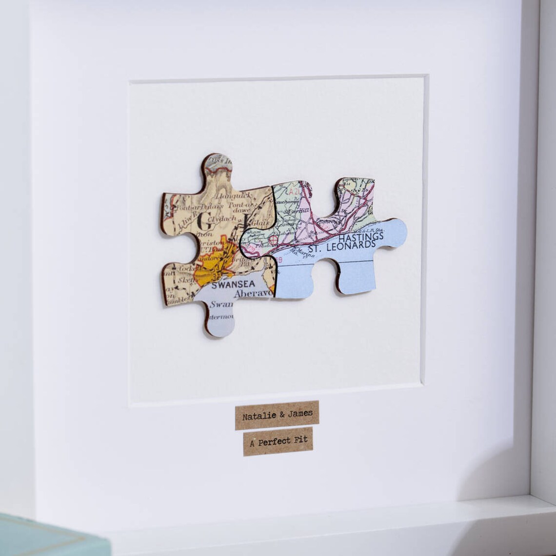 Personalized Anniversary Map Jigsaw Puzzle | Handmade Framed Art - Etsy
