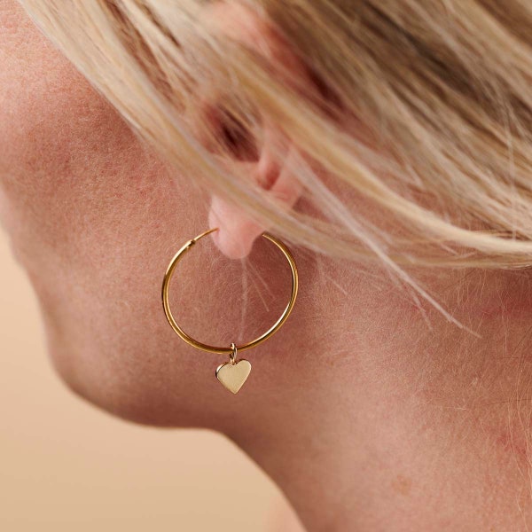 Hoop Earrings With Charm - Etsy UK