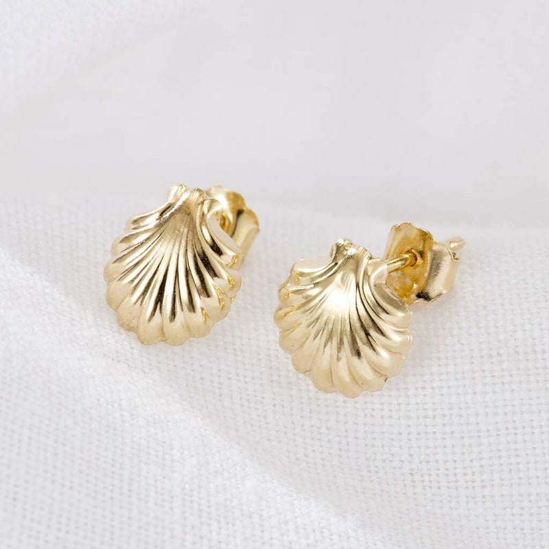 Gold Shell Earrings - Etsy