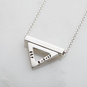 Personalised Triangle Bar Stack Necklace Birthday Gift Handmade Gift ...