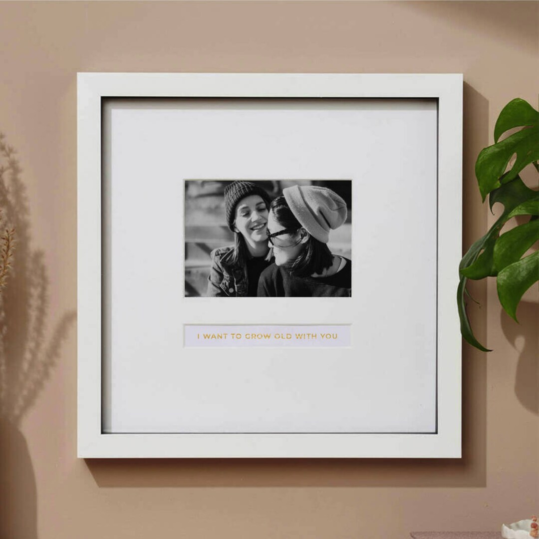 Personalised Chirstmas Photo Frame With Gold Text | Couples Gift ...