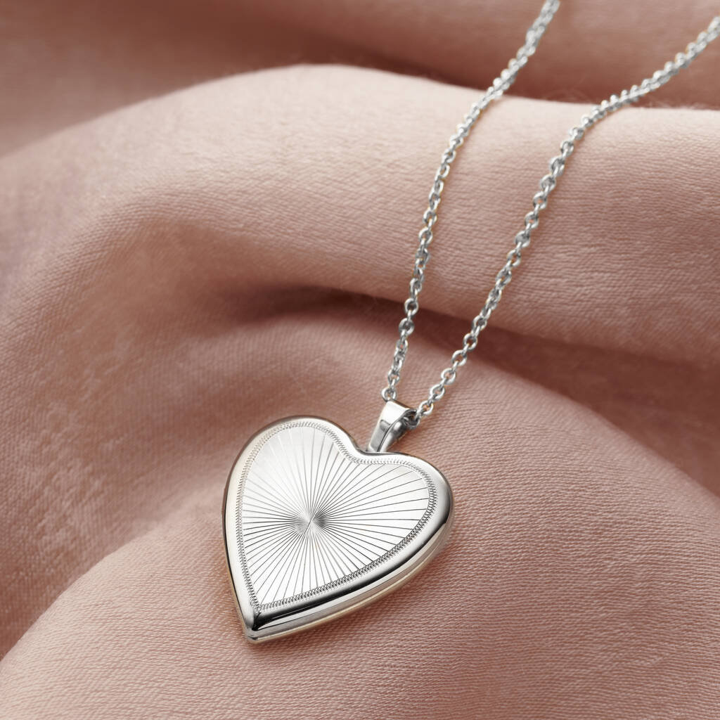 Sunburst Heart Locket Necklace Birthday Gift Handmade Gift for Women Etsy