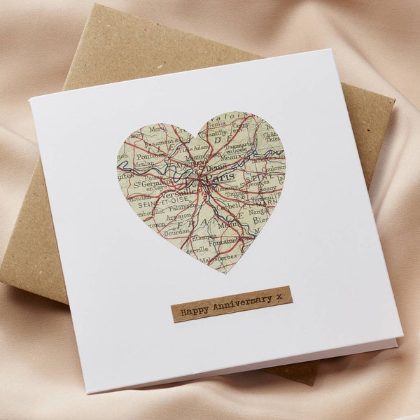 Vintage Map Birthday Card - Etsy