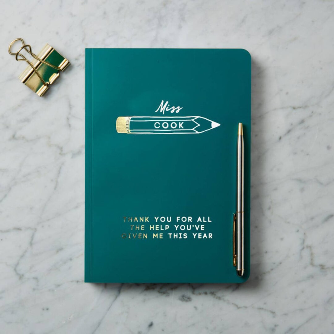 Personalised Gold Foil Teacher Notebook - Etsy