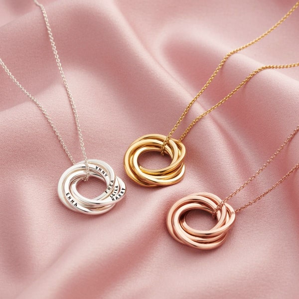 Five Ring Necklace - Etsy