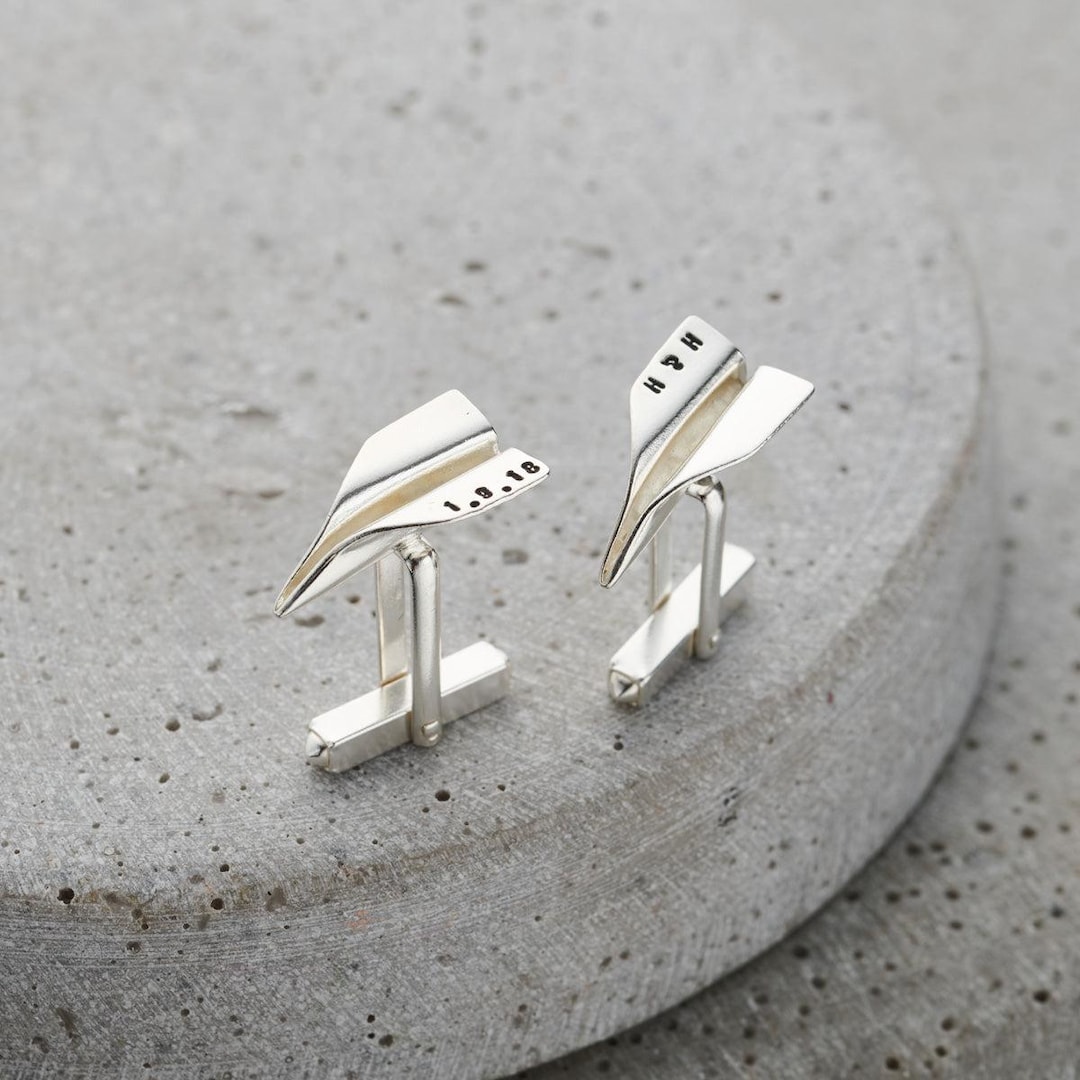 Personalised Paper Plane Cufflinks | Birthday Gift | Handmade | First ...