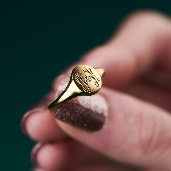 Monogram Signet Ring - Etsy