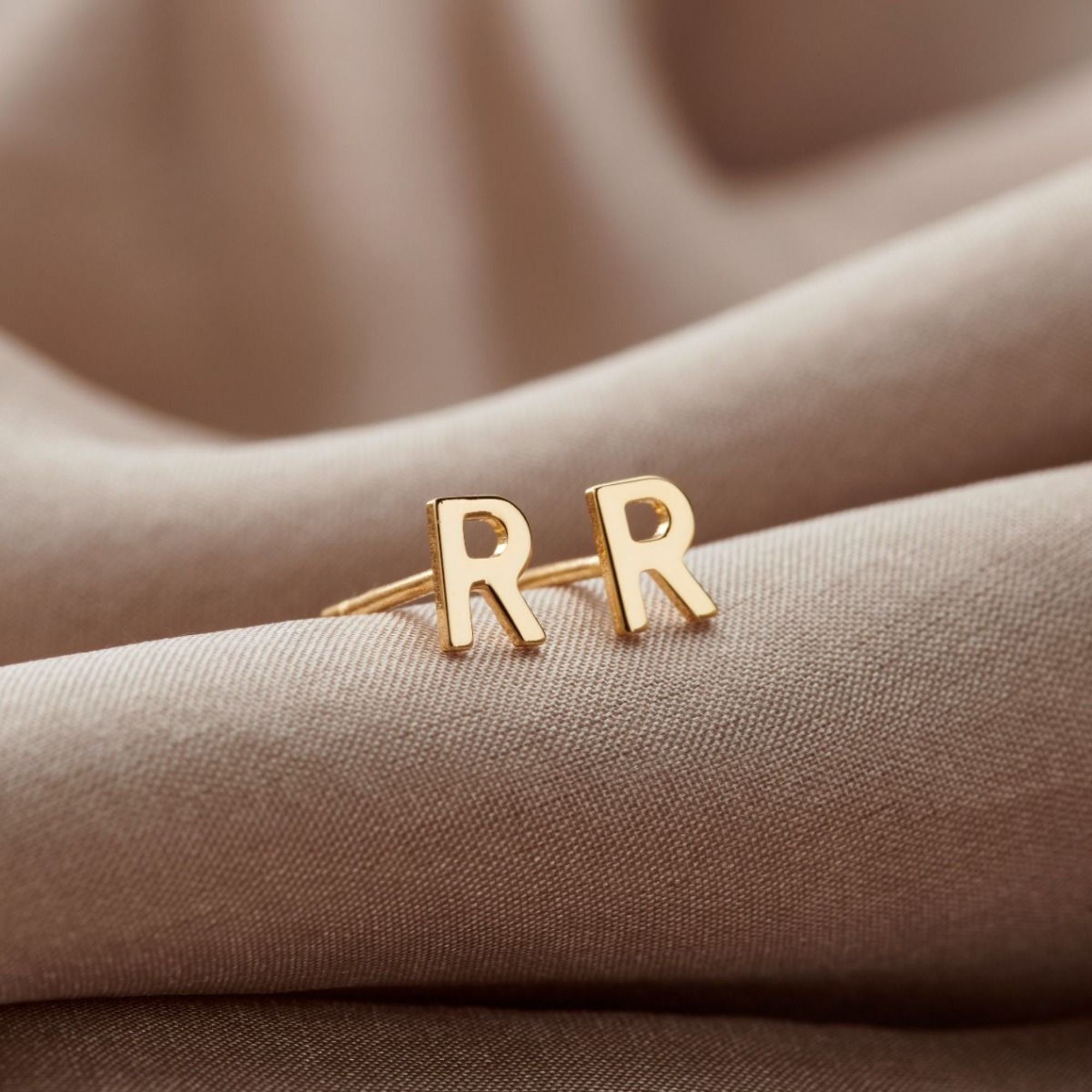 9ct gold initial earrings store