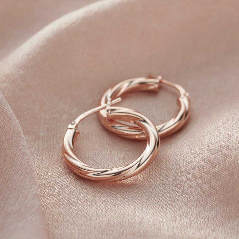 Twisted Sterling Silver Creole Hoop Earrings - 925 Silver - Etsy