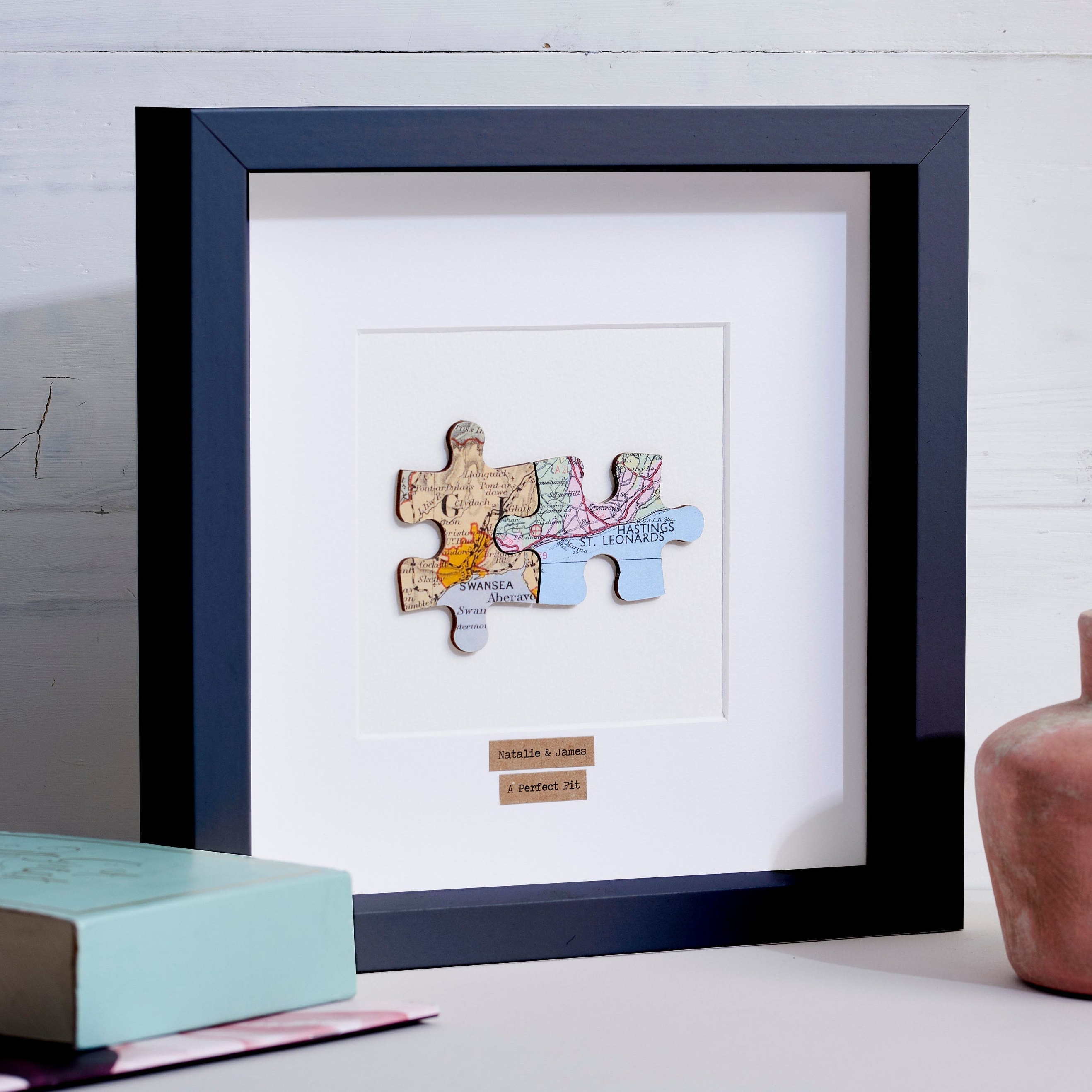 Personalized Anniversary Map Jigsaw Puzzle | Handmade Framed Art - Etsy