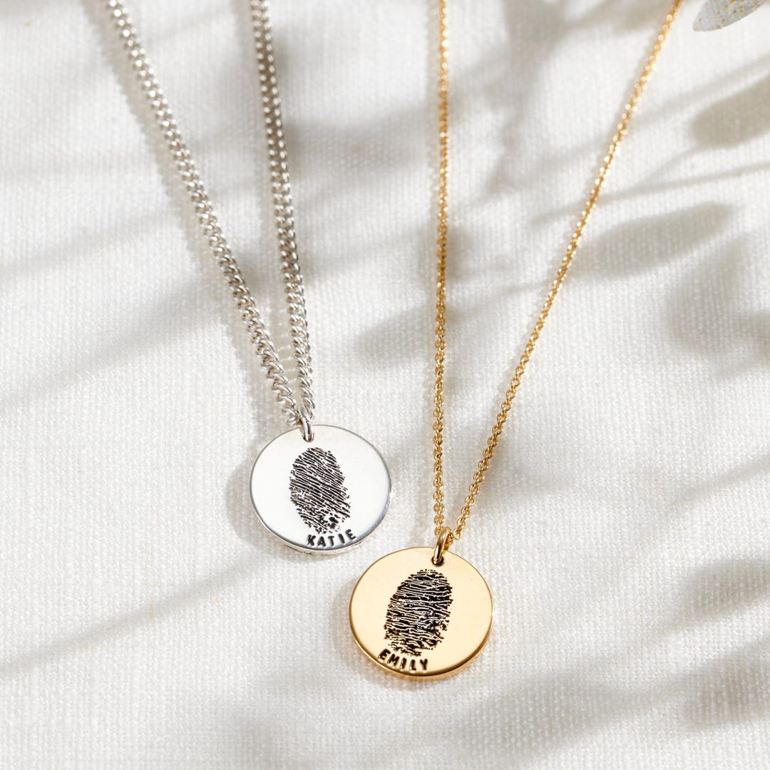Sterling Silver Fingerprint Necklace Kit: Personalized DIY Charm, New ...