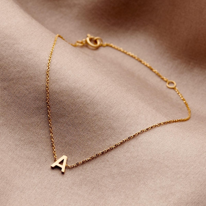 9ct Bracelet Initial - Etsy UK