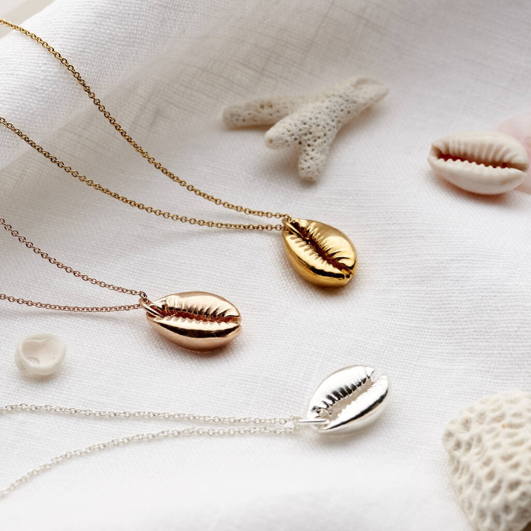 Cowrie Shell Necklace | Sea Inspired Necklace | Sterling Silver Shell ...