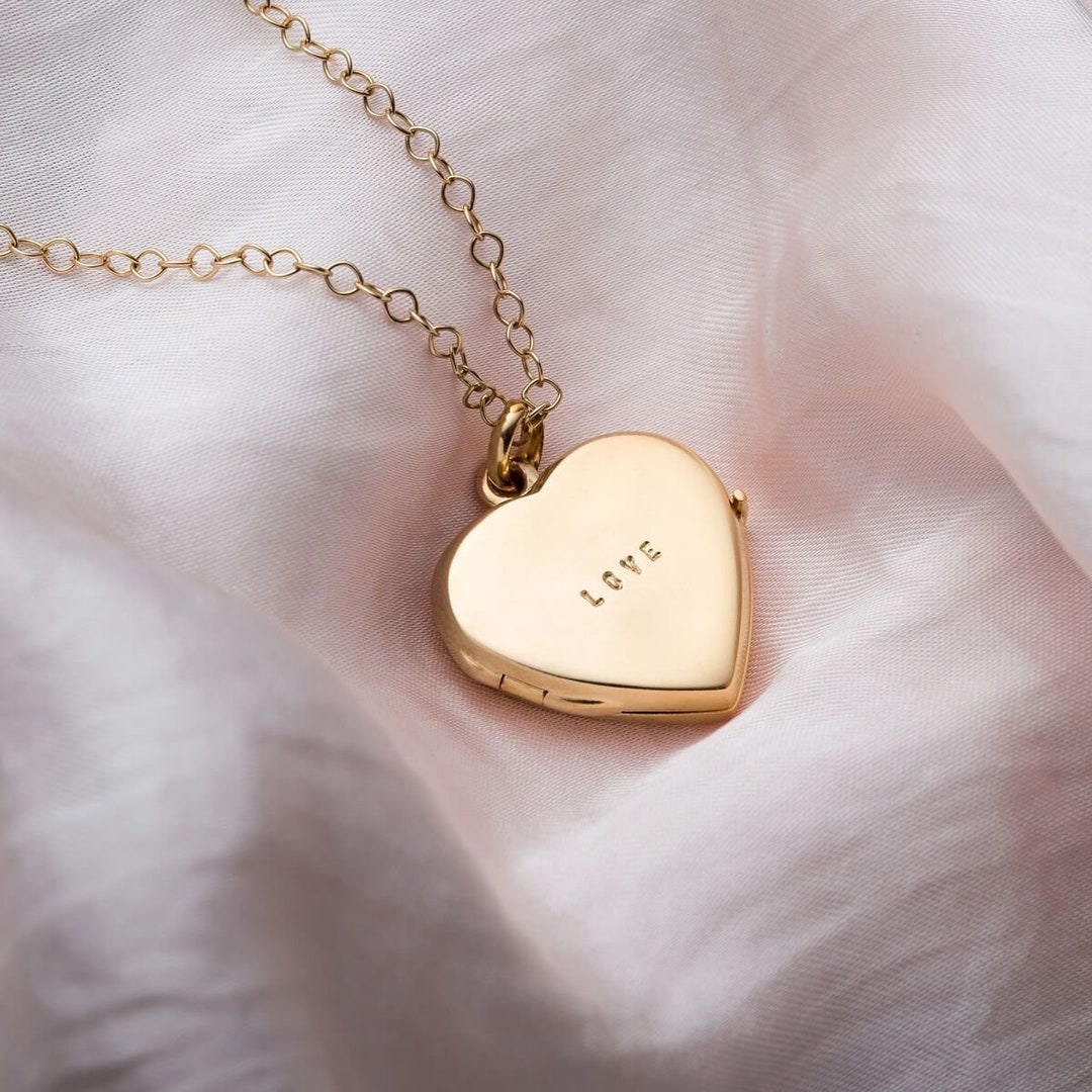 Personalised Heart Locket Necklace Birthday Gift Handmade Sterling ...