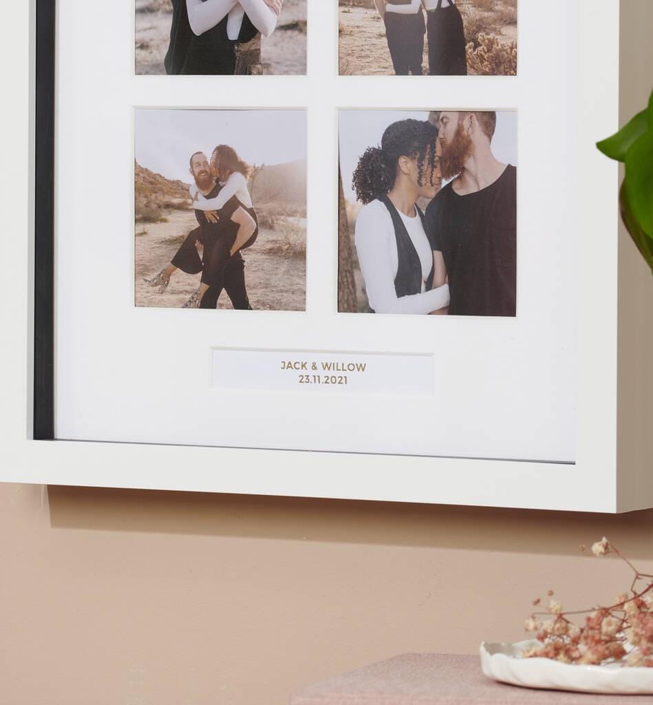 Personalised Gold Foil Four Windows Photo Frame | Wedding Gift ...