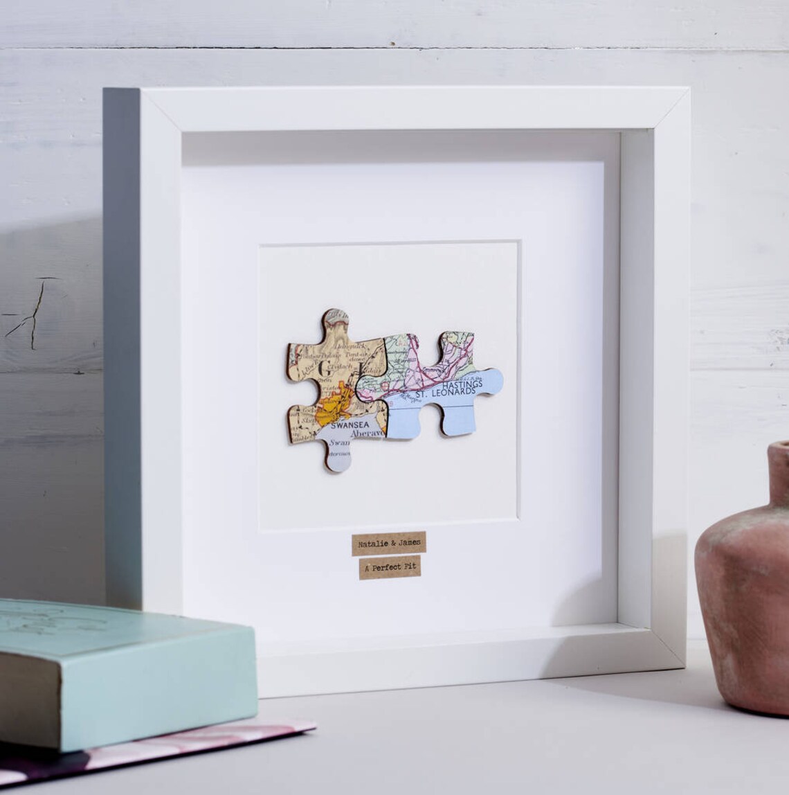 Personalized Anniversary Map Jigsaw Puzzle | Handmade Framed Art - Etsy