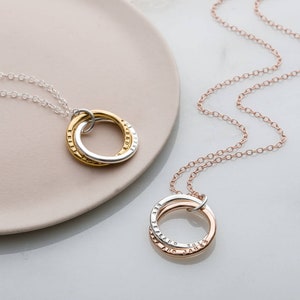 Personalised Interlinking Necklace With Gold | Birthday Gift | Handmade ...