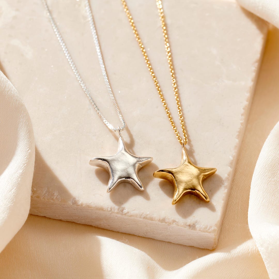 Chunky Star Pendant Necklace - Etsy