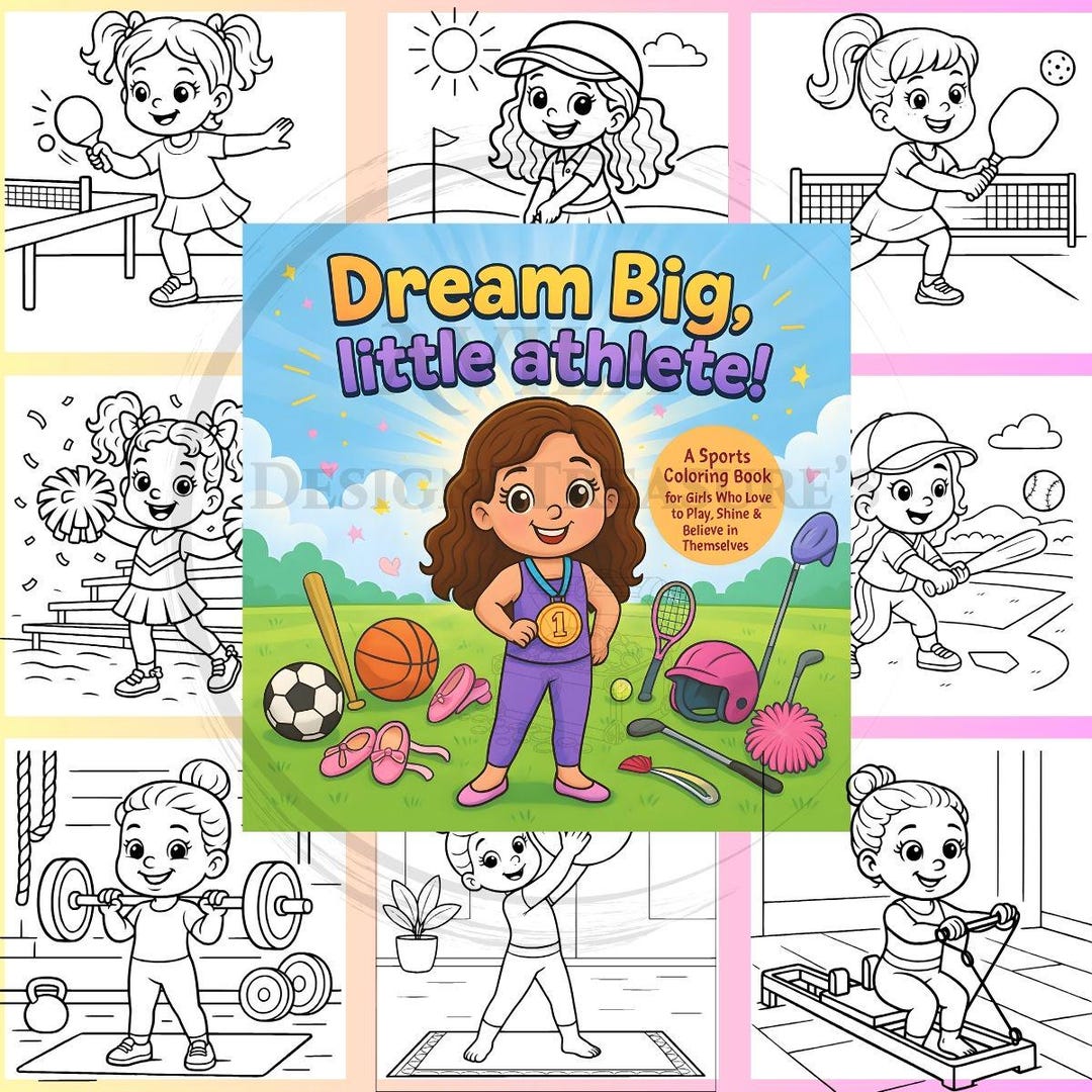 Dream Big Little Athlete Coloring Book • Girls Sports Coloring Pages ...