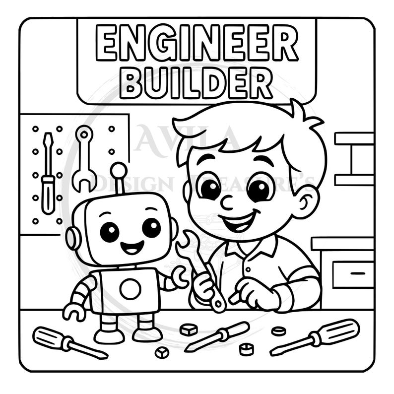 Professions Coloring Book | Kids Career Activity, 41 Pages (digital ...