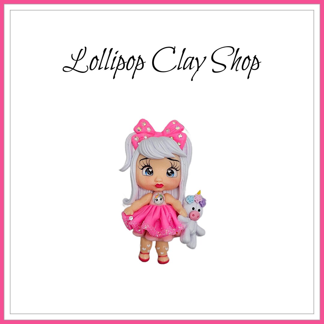 Unicorn Girl Clay Doll - Clays for Bows- Clay Doll, Clay Dolls, Bow ...