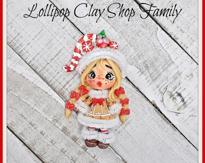 Christmas Girl for Bows-polymer Clay Bow Center Clay Doll, Clay Dolls ...