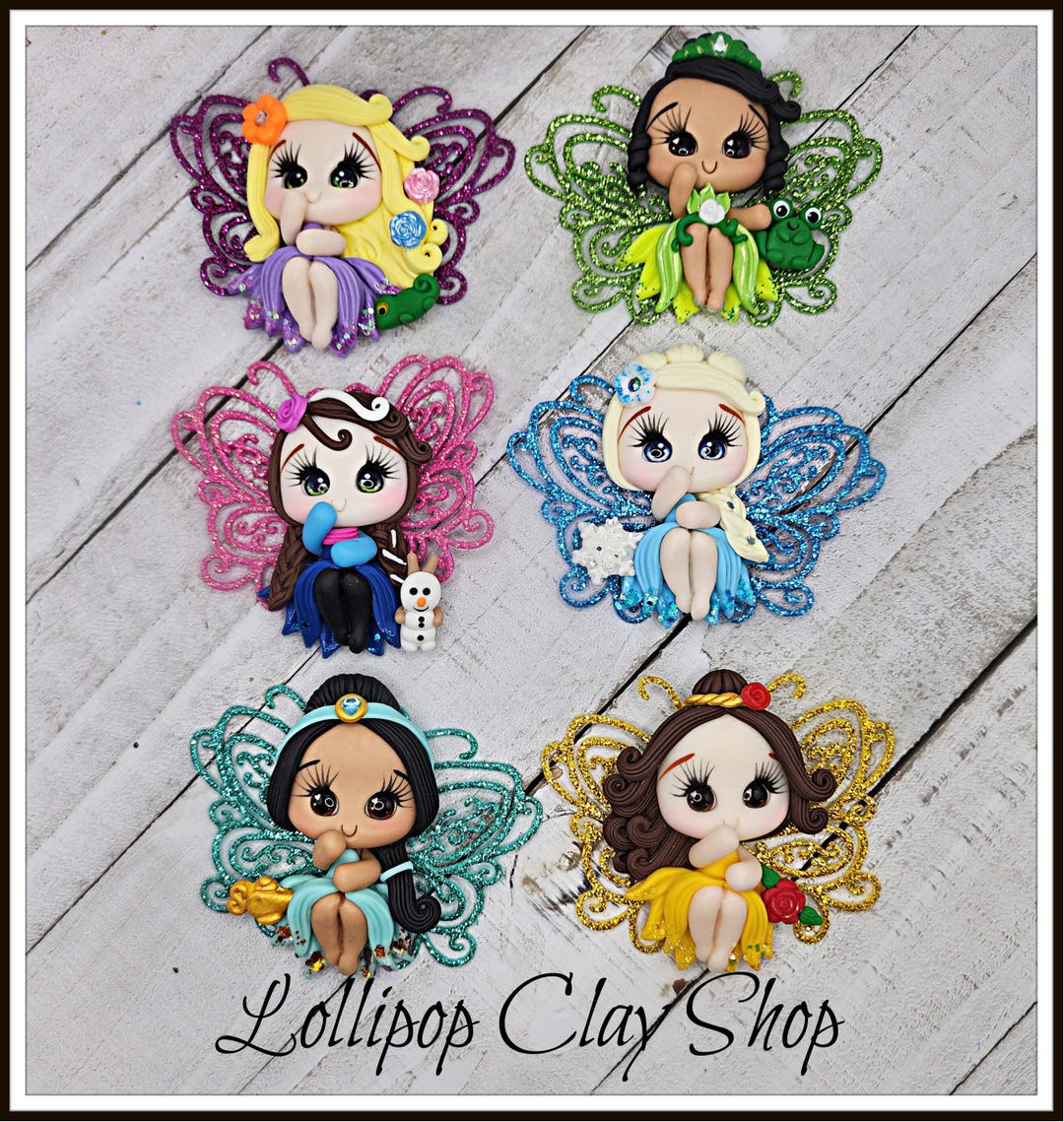 Princess Clays for Bows- Clay Bow Center Clay Doll, Clay Dolls, Bow ...