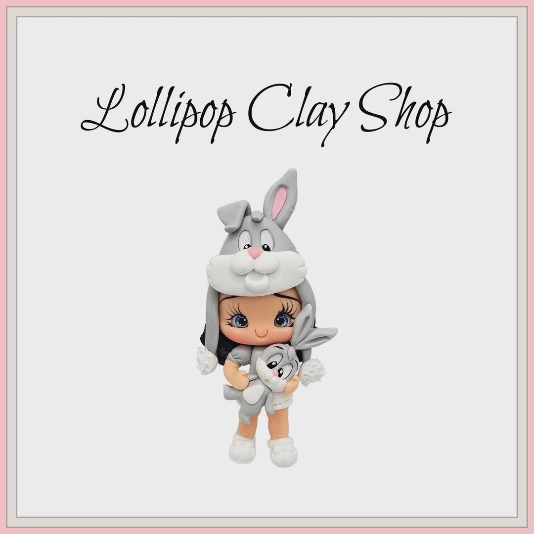 Rabbit Girl Cartoon Inspired Clay Dolls- Clays for Bows- Clay Bow ...