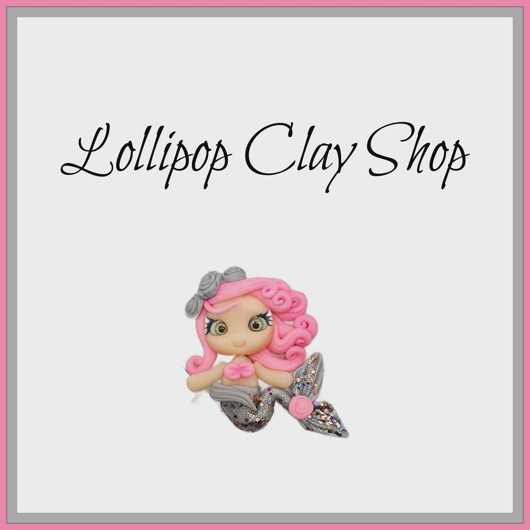 Set of 2 Mermaids Clays for Bows- Clay Bow Center Clay Doll, Clay Dolls ...