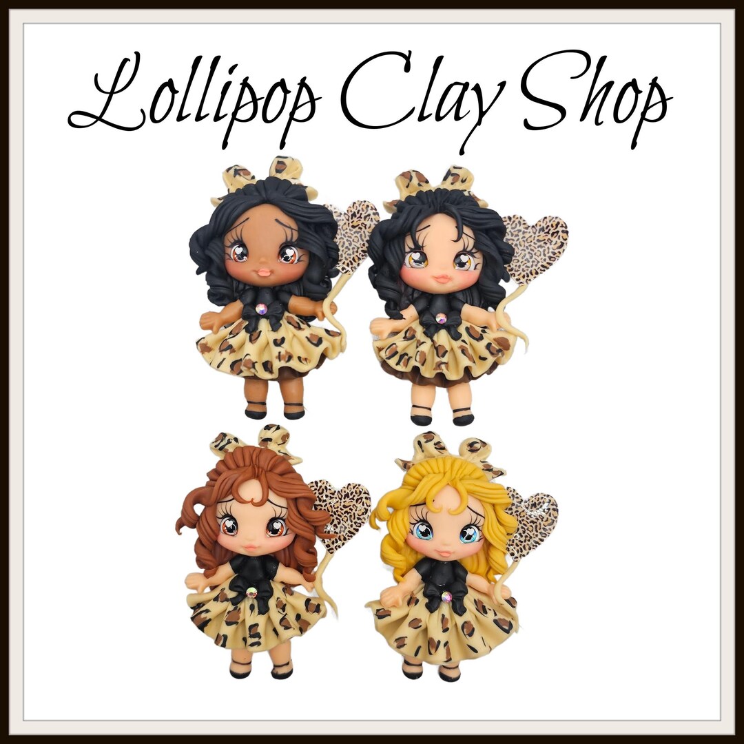 Leopard Girl Fashionista Clay - Clays for Bows- Clay Bow Center Clay ...