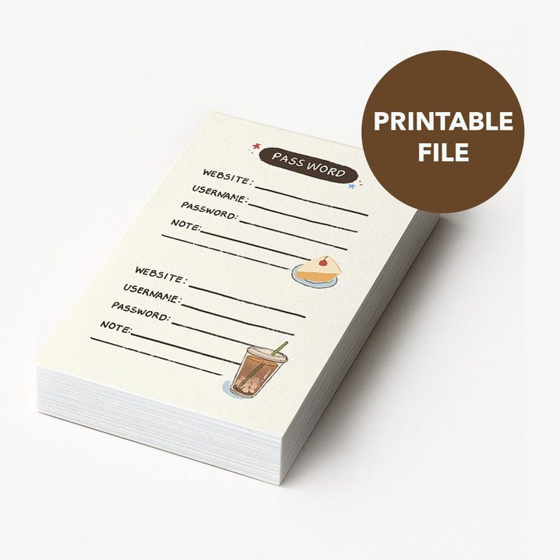 Password Tracker Printable | Log Book PDF, Home Organization | Digital ...