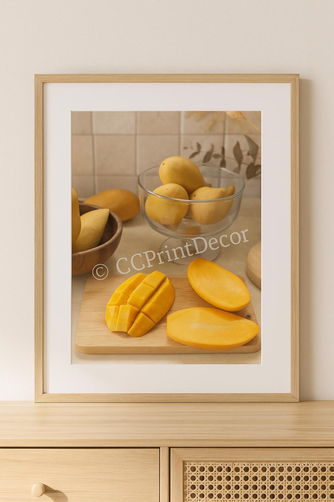 Cozy Mango Kitchen Wall Art | Rustic Fruit Printable | Café & Farmhouse ...