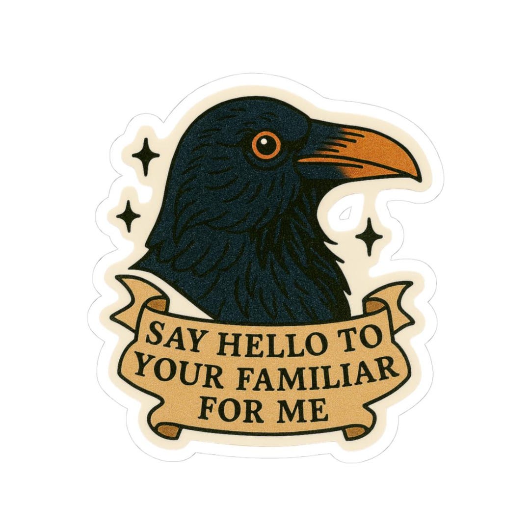 Raven Familiar Sticker - Etsy