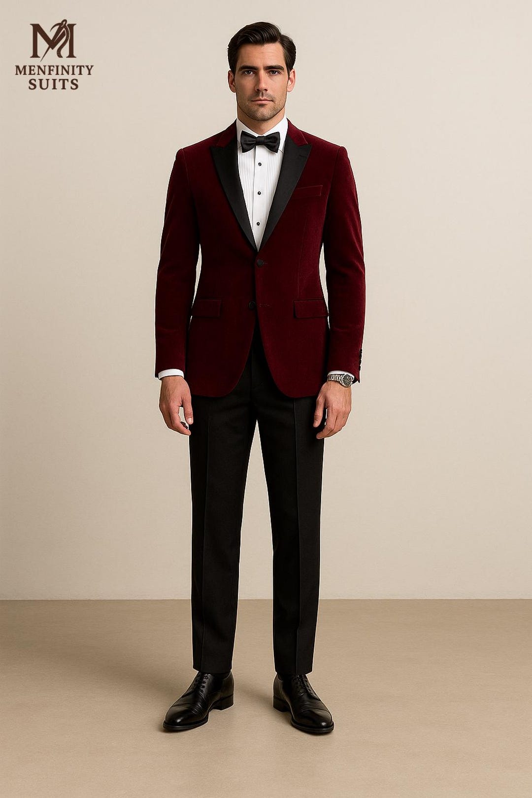 Mens Burgundy Tuxedo | Formal Attire Wedding Suit | Custom Tailored ...