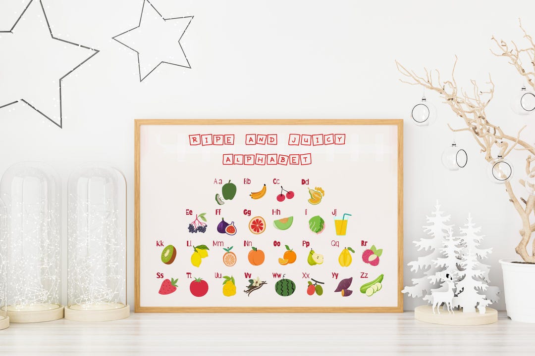 Ripe and Juicy Alphabet – Fun Fruit ABC Poster for Kids, Educational ...