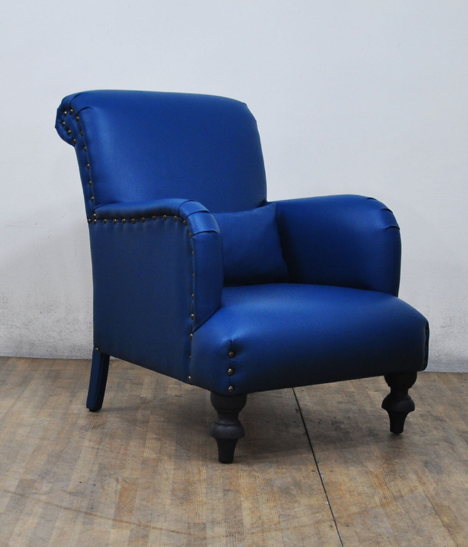 Blue Leather Armchair - Etsy