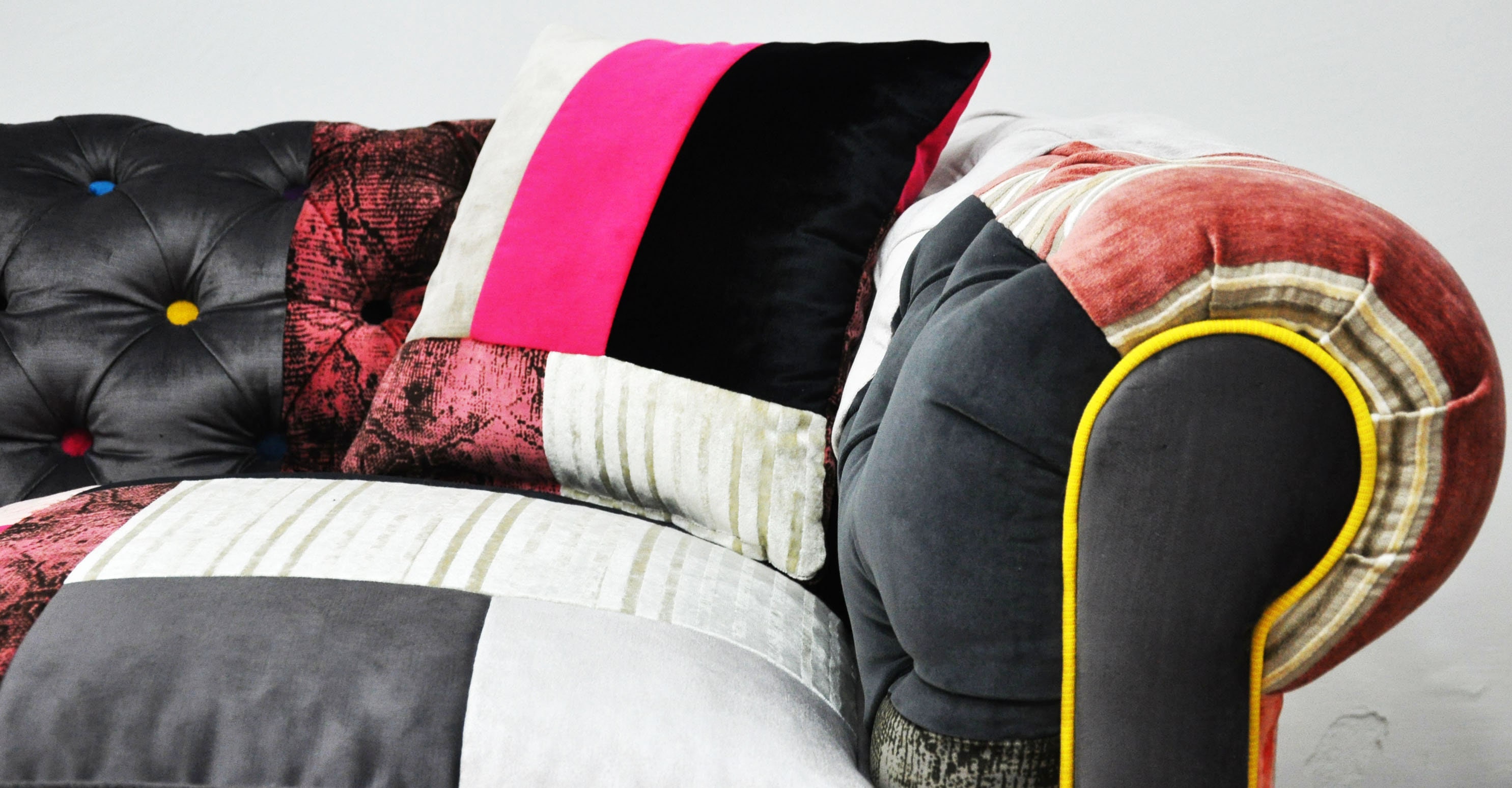Chesterfield Patchwork Sofa Grey Sky - Etsy UK