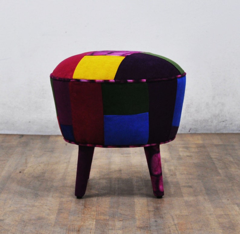 Patchwork Pouf Summer - Etsy