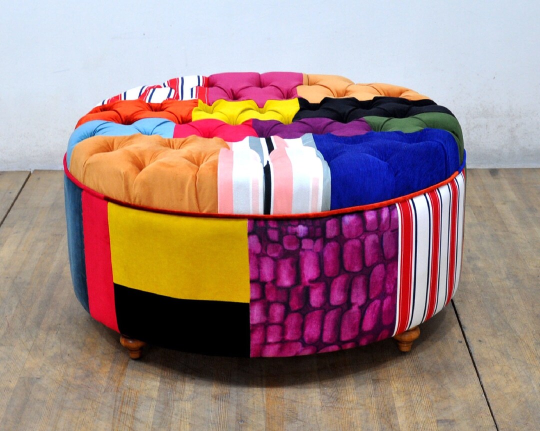 Purple round ottoman store