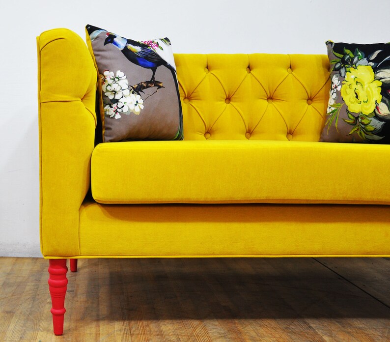 Loveseat Yellow Love 2 Seater Sofa | Etsy