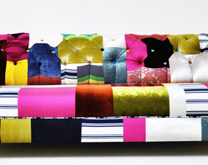 Chesterfield Patchwork Sofa - 1 - Etsy
