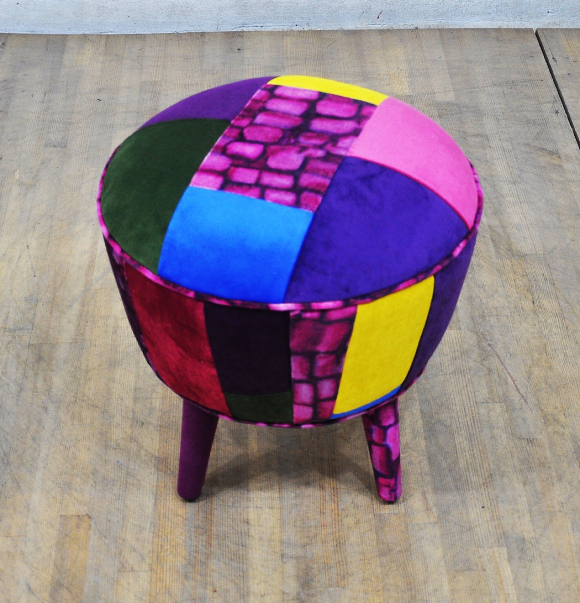 Patchwork Pouf Summer - Etsy