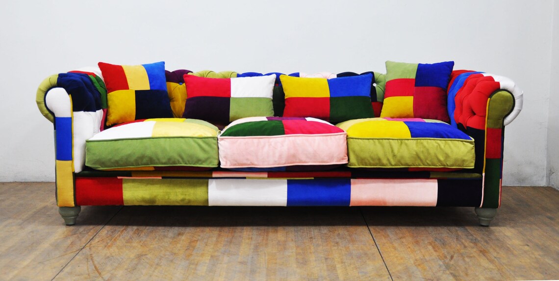 Chesterfield Patchwork Sofa Mix Aroma III - Etsy